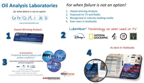 UK oil analysis lab testing machinery lube oil samples