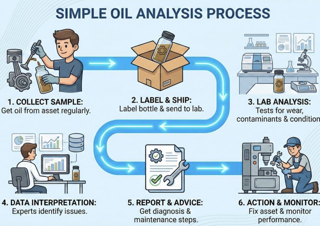 UK oil analysis lab testing machinery lube oil samples